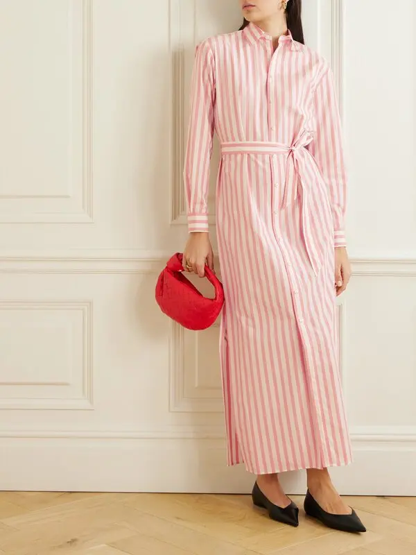 Buy Ralph Lauren Ysabella Striped Maxi Shirt Dress - Pink At 60% Off |  Editorialist