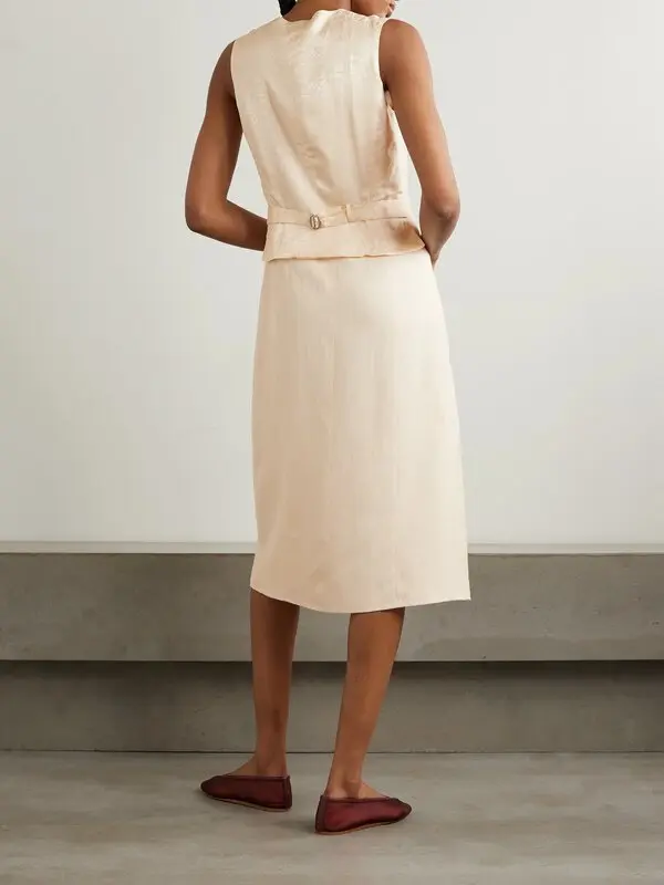 Ralph Lauren Berke Linen And Silk-blend Canvas Midi Dress