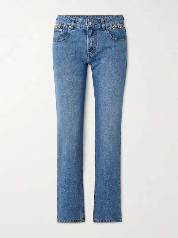 Stella McCartney Net Sustain Falabella Chain-embellished Jeans