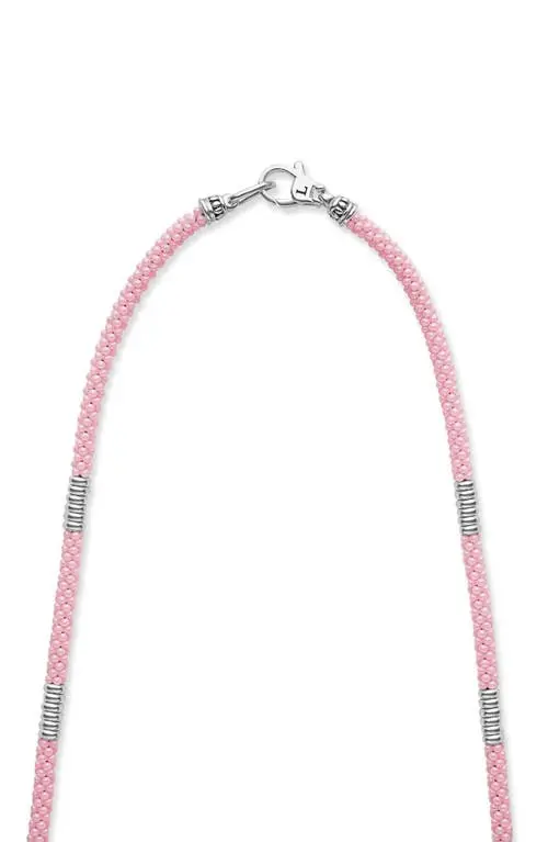 Lagos Caviar Ceramic Station Necklace - Pink