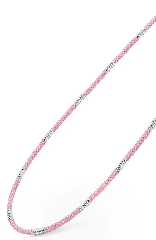 Lagos Caviar Ceramic Station Necklace - Pink