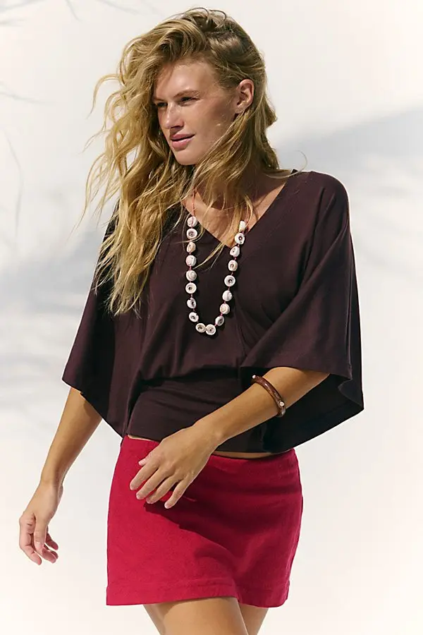 Free People My Little Micro Mini Skort - Summer Cherries