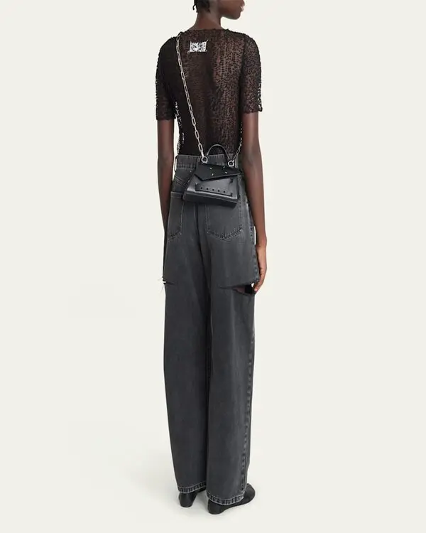 MAISON MARGIELA Snatched Micro Asymmetric Top-handle Bag - Black