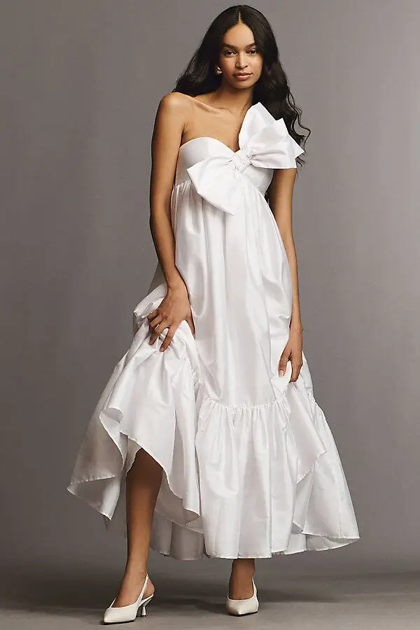 knee length dresses for ladies Petal and Pup Women's Betina Bow Front Maxi Dress