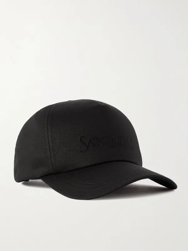 Saint Laurent Logo-embroidered Baseball Cap - Black