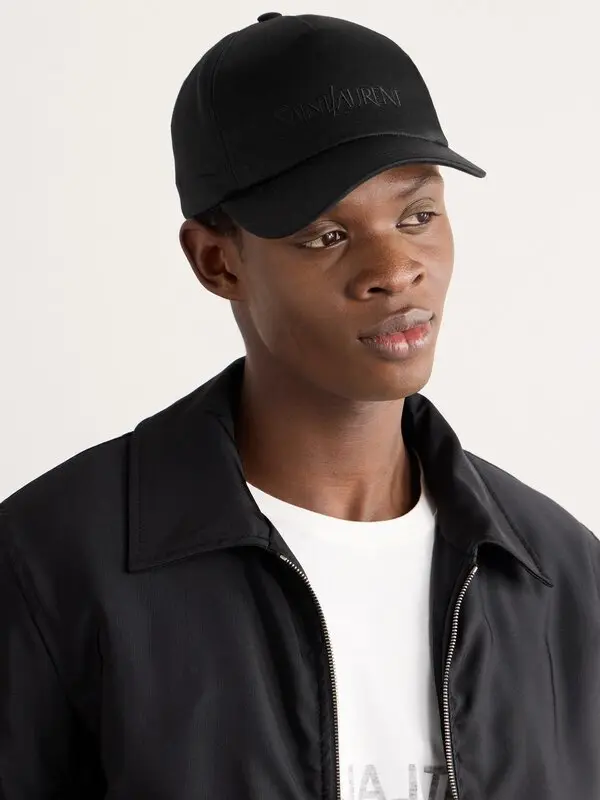 Saint Laurent Logo-Embroidered Baseball Cap - Black  display picture 3
