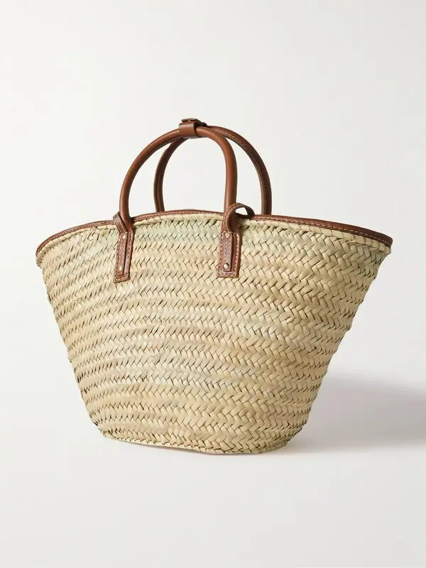 Jacquemus Leather-trimmed Raffia Tote Bag