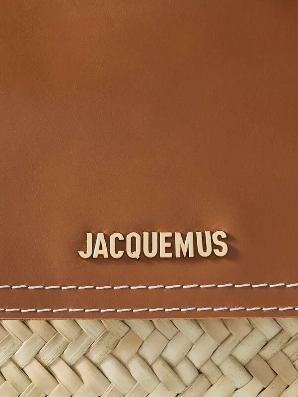 Jacquemus Leather-trimmed Raffia Tote Bag