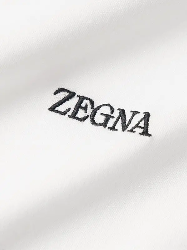 Zegna Slim-fit Logo-embroidered Cotton-jersey T-shirt