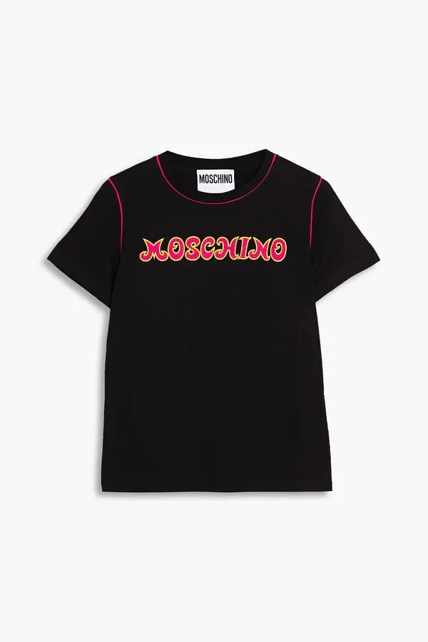 Moschino Embroidered Cotton-jersey T-shirt
