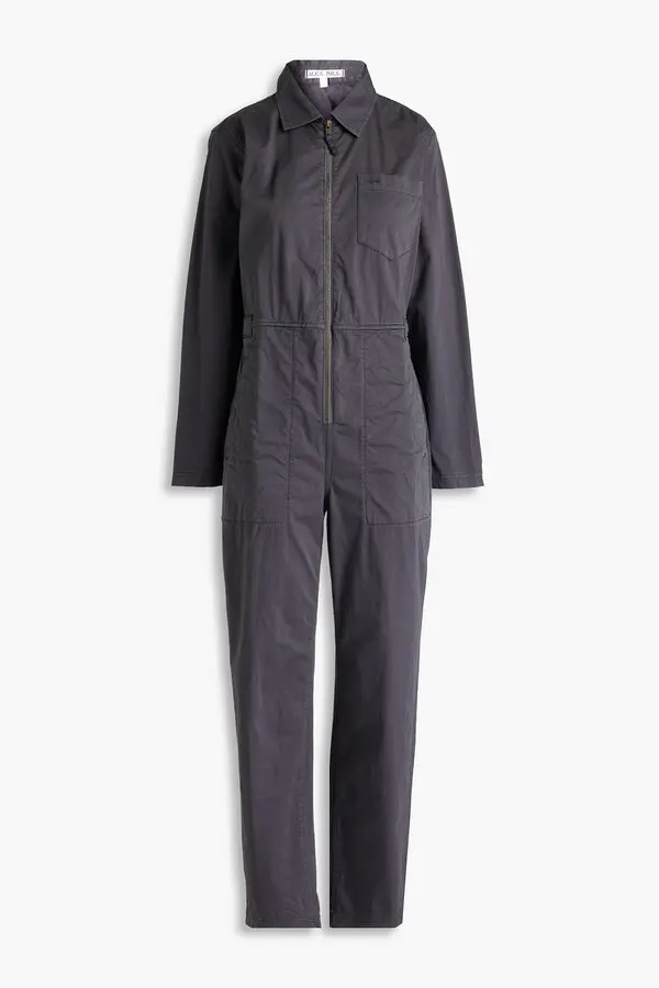 ALEX MILL Stretch-cotton Jumpsuit - Dark Gray