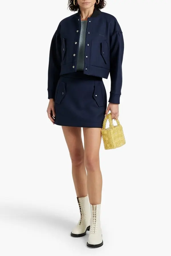 Red Valentino Cropped Wool-blend Bomber Jacket