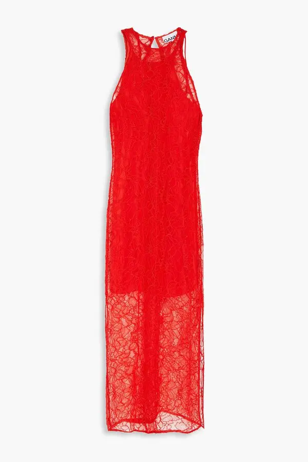 chinese dress ladies Ganni Printed Light Georgette Wrap Midi Dress