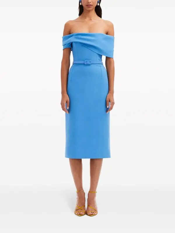 Oscar De La Renta Off-shoulder Draped Midi Dress