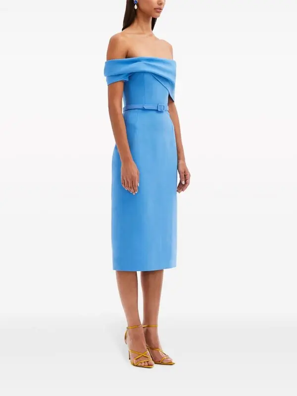 Oscar De La Renta Off-shoulder Draped Midi Dress