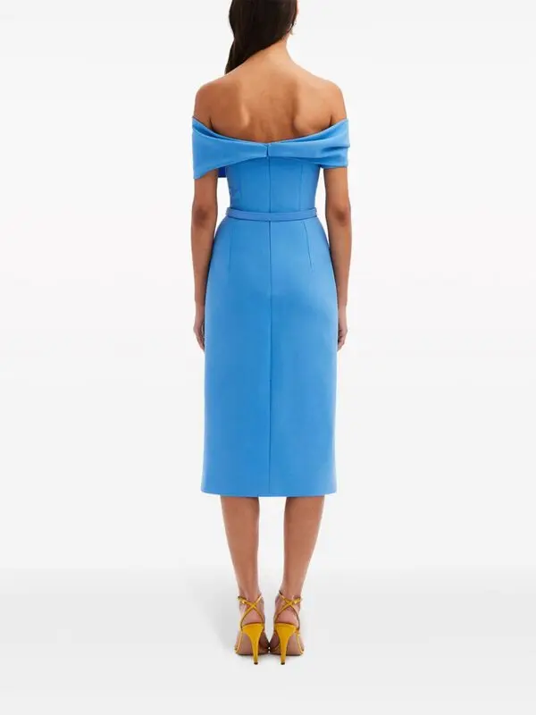 Oscar De La Renta Off-shoulder Draped Midi Dress