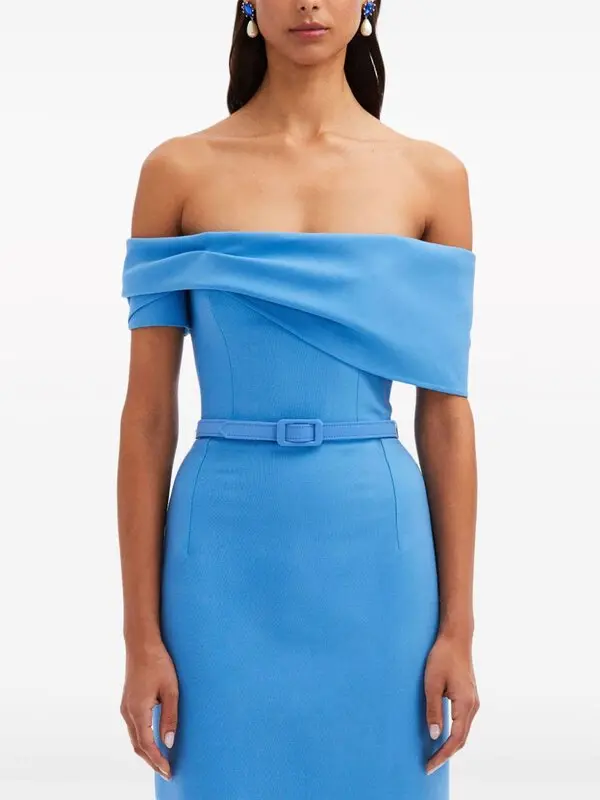 Oscar De La Renta Off-shoulder Draped Midi Dress