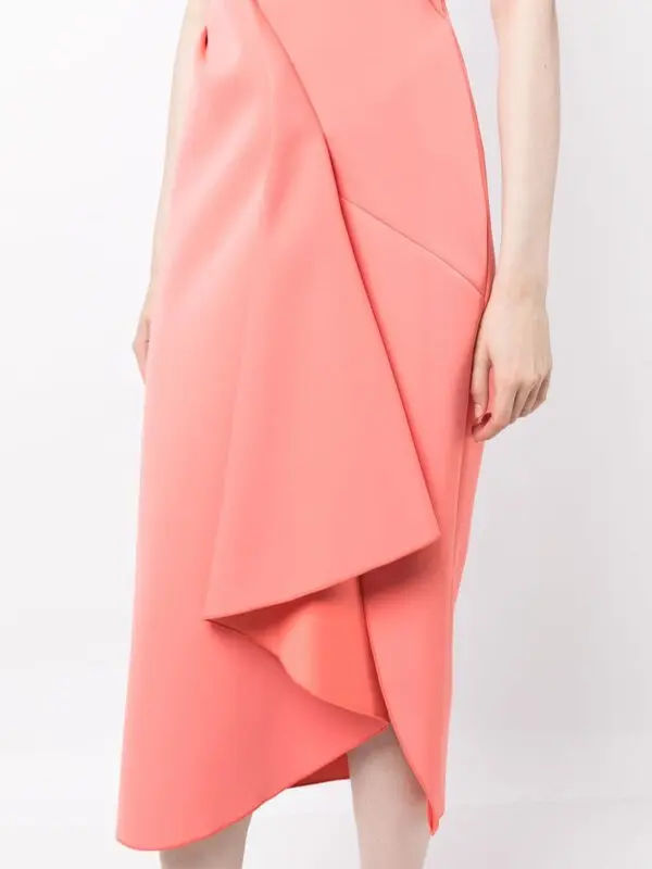 Acler Gowrie Ruffled Midi Dress In Orange - 50% Off | Editorialist