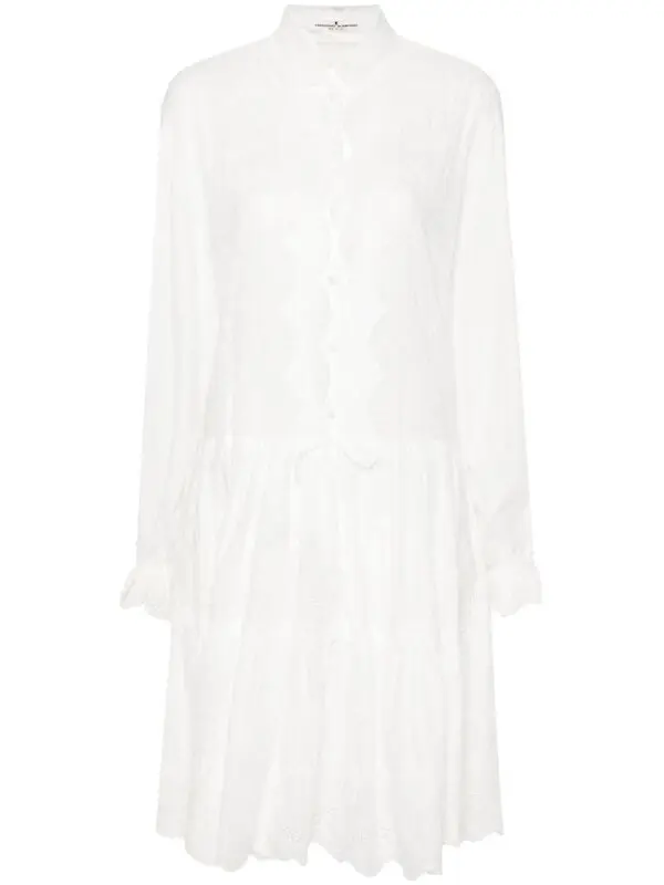 Ermanno Scervino Floral-embroidery Mini Dress