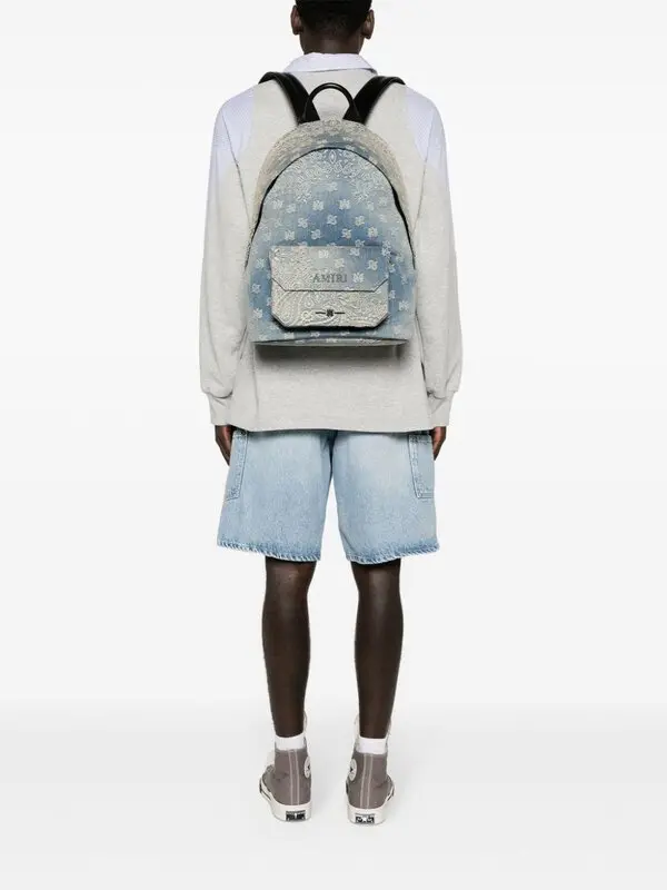 Amiri Bandana-jacquard Denim Backpack