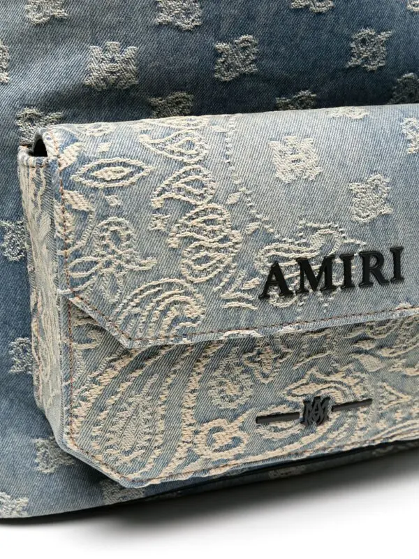 Amiri Bandana-jacquard Denim Backpack