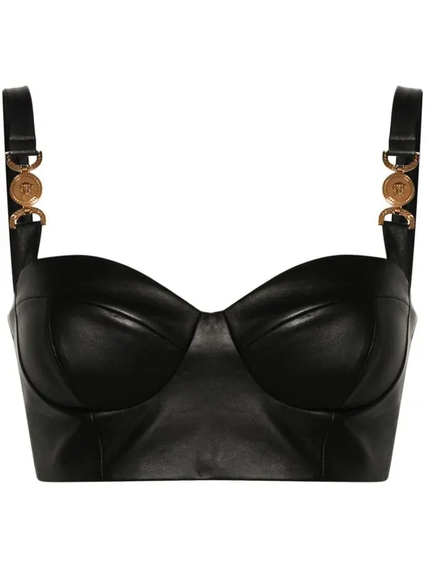 Versace Medusa '95 Leather Bustier Top