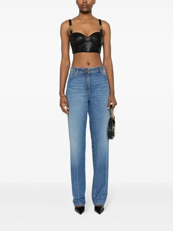 Versace Medusa '95 Leather Bustier Top