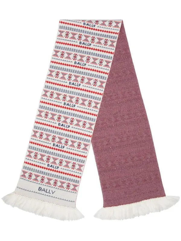 Bally Mountain Wool Jacquard Scarf - Neutrals
