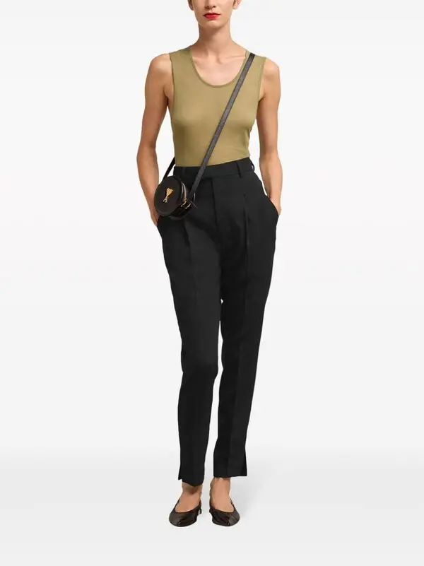 Ami High-waist Tapered Trousers - Black