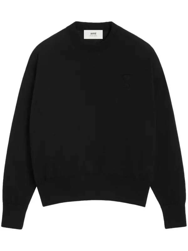 AMI Paris De Coeur Wool Sweater - Black