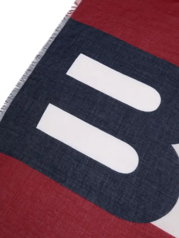 Bally Logo-intarsia Frayed Scarf - Blue