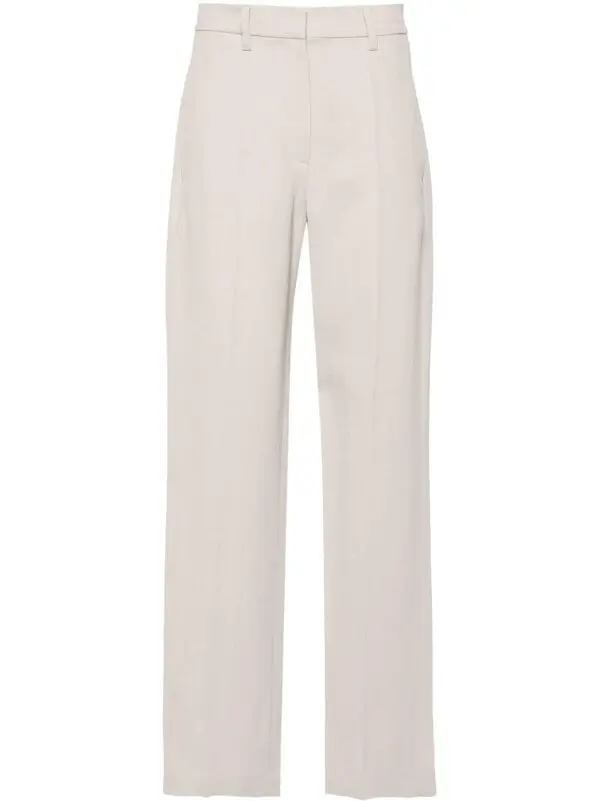 Brunello Cucinelli Monili Bead-embellished Tailored Trousers - Neutrals