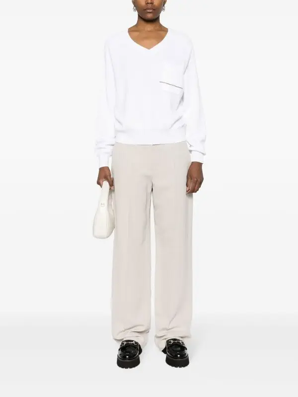 Brunello Cucinelli Monili Bead-embellished Tailored Trousers
