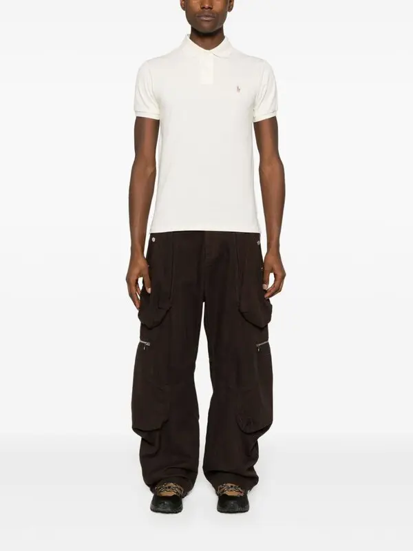 Polo Ralph Lauren Embroidered Cotton Polo Shirt - Neutrals