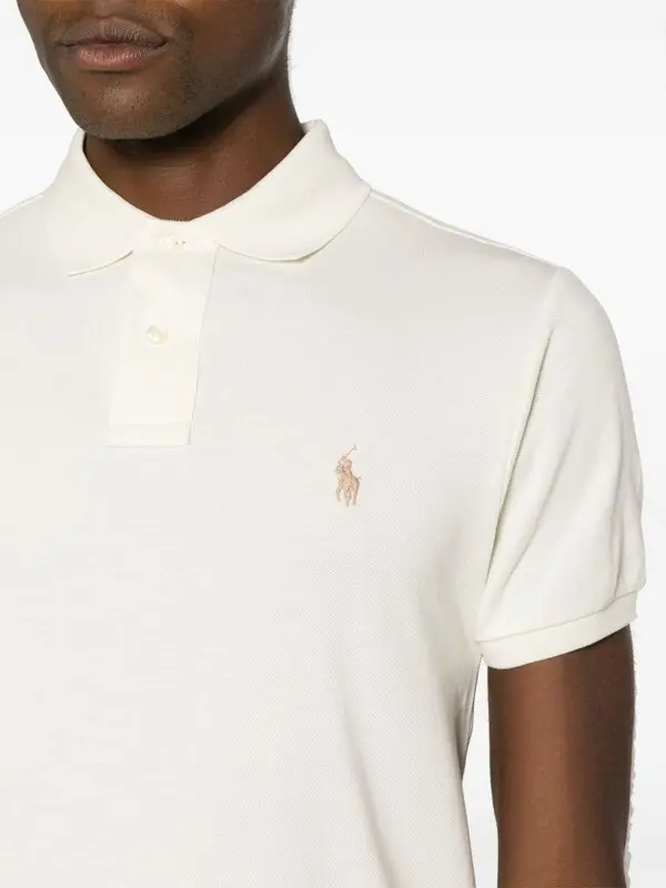 Polo Ralph Lauren Embroidered Cotton Polo Shirt - Neutrals