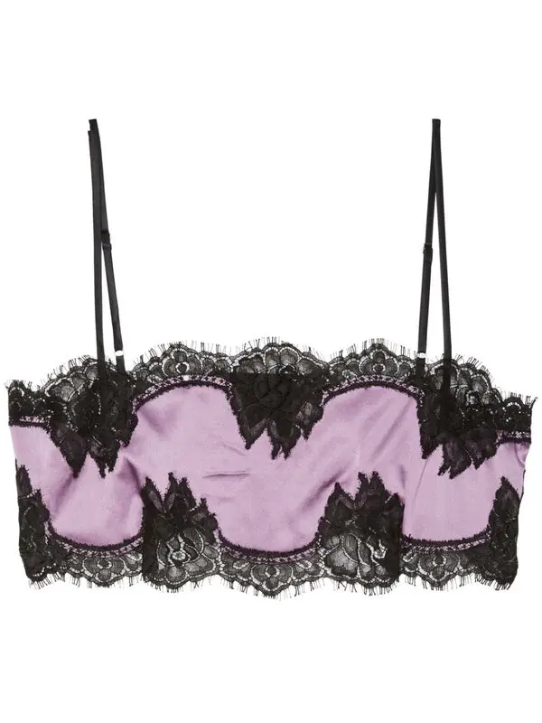 FLEUR DU MAL Lace-trimmed Bandeau Top