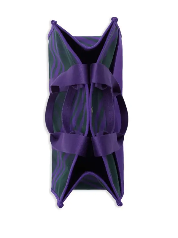 Burberry Check-pattern Leather Tote Bag - Purple