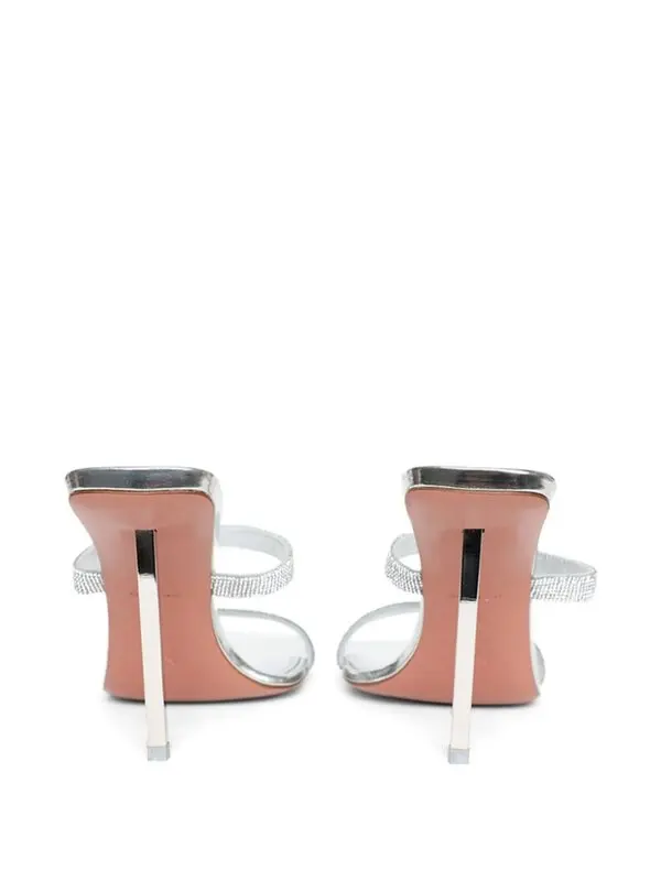 Amina Muaddi Rih Slipper 95mm Sandals - Silver