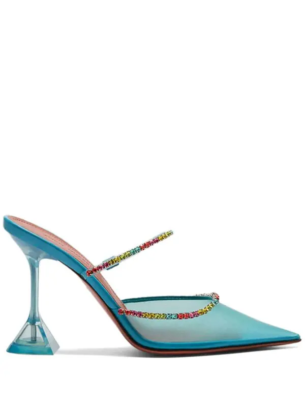 Amina Muaddi Gilda Glass 95mm Mules