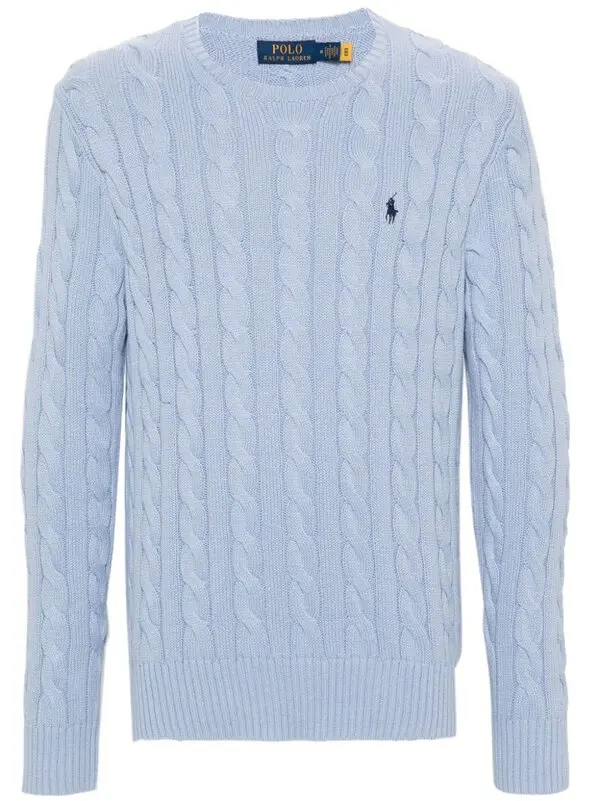 Polo Ralph Lauren Cotton Jumper With Pony Motif - Blue