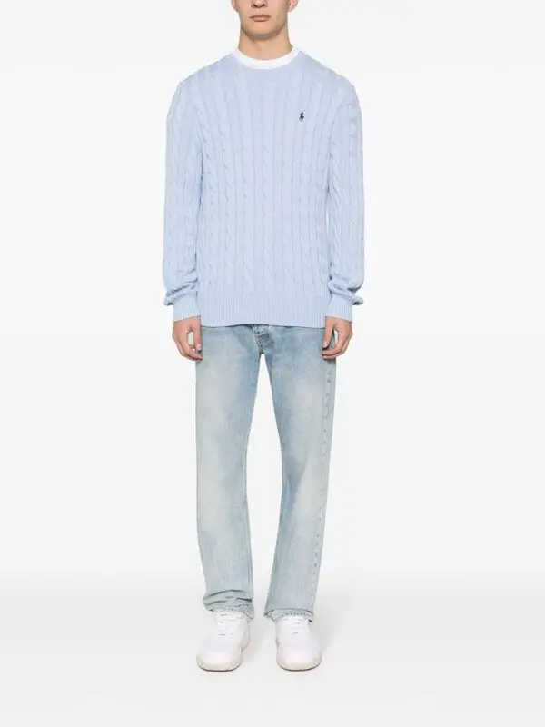 Polo Ralph Lauren Cotton Jumper With Pony Motif - Blue