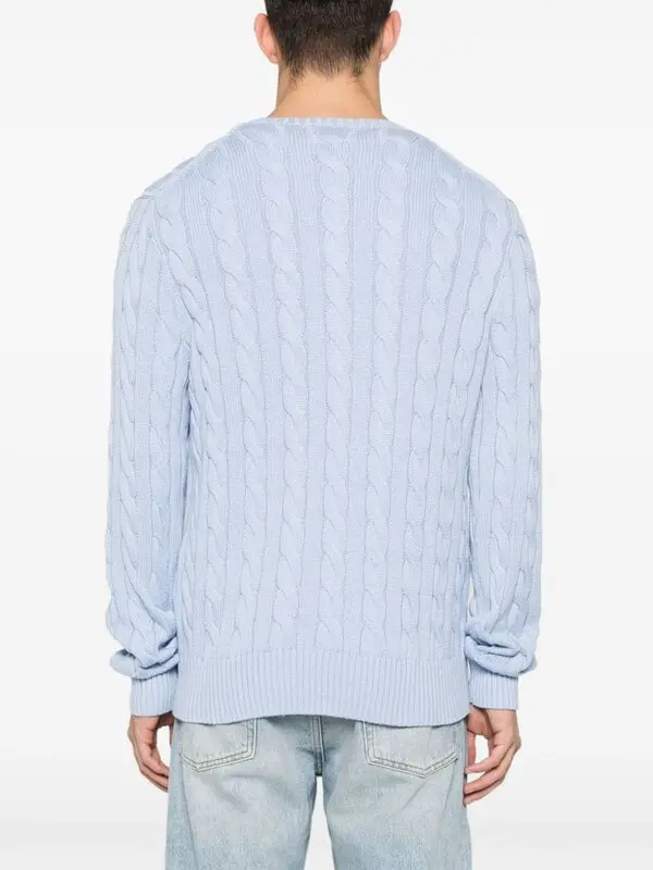 Polo Ralph Lauren Cotton Jumper With Pony Motif - Blue