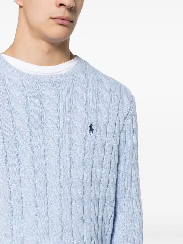 Polo Ralph Lauren Cotton Jumper With Pony Motif - Blue