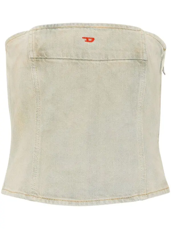 DIESEL® De-ville Denim Bandeau Top - Green