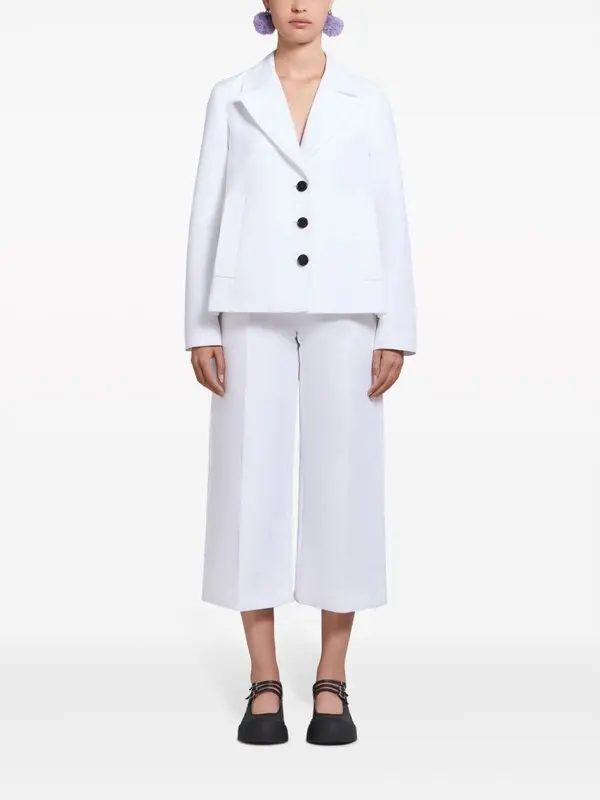 Marni Single-breasted Cotton Blazer - White