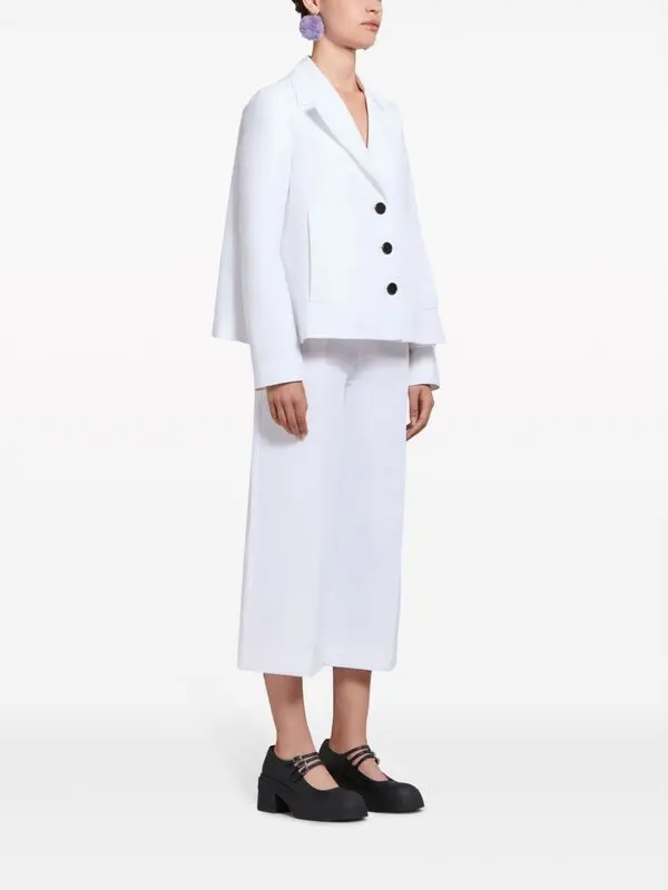 Marni Single-breasted Cotton Blazer - White