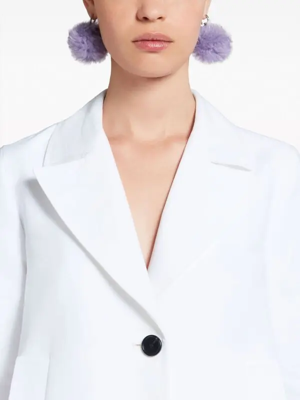 Marni Single-breasted Cotton Blazer - White