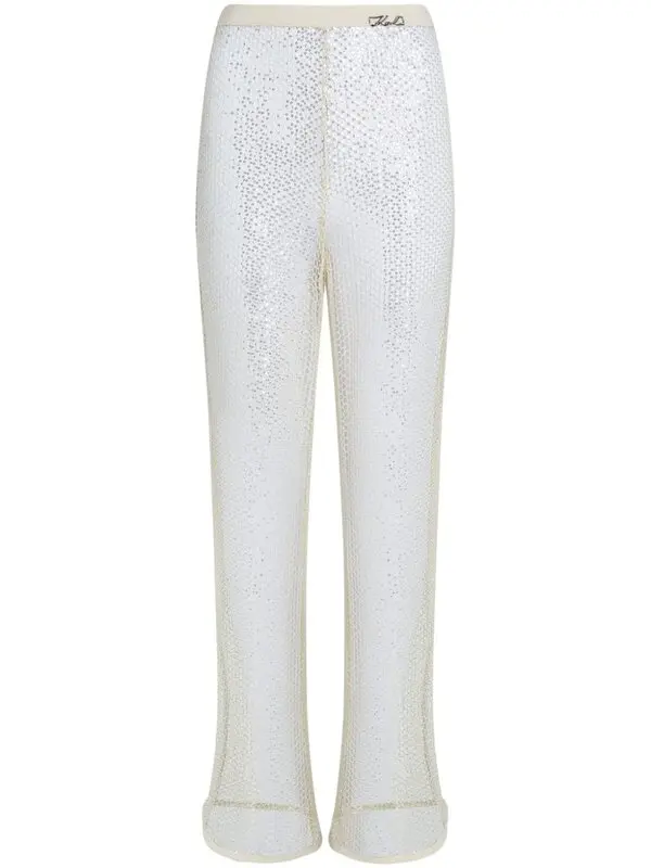 Karl Lagerfeld Sequinned Mesh Trousers