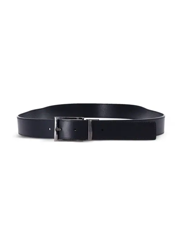 Emporio Armani Leather Buckle Belt - Black