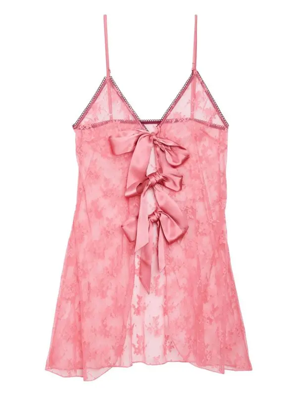 FLEUR DU MAL Untie Me Silk-blend Nightie - Pink